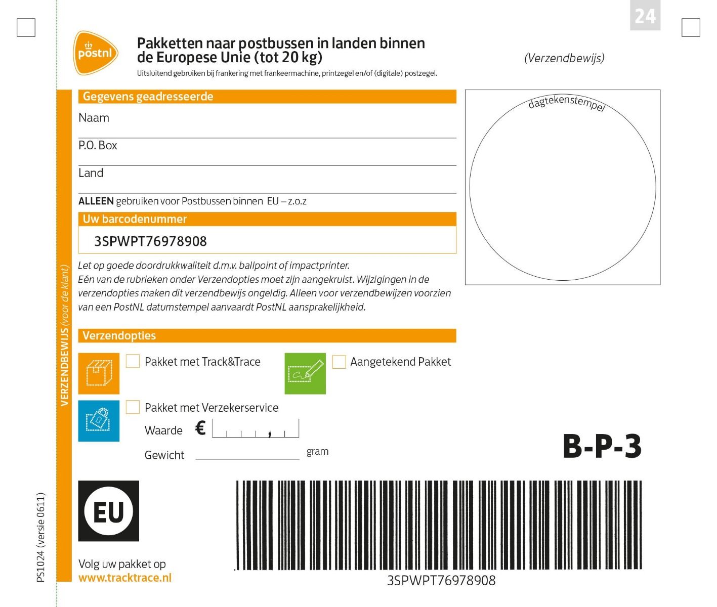 Postbus formulier bestellen? | PostNL webshop